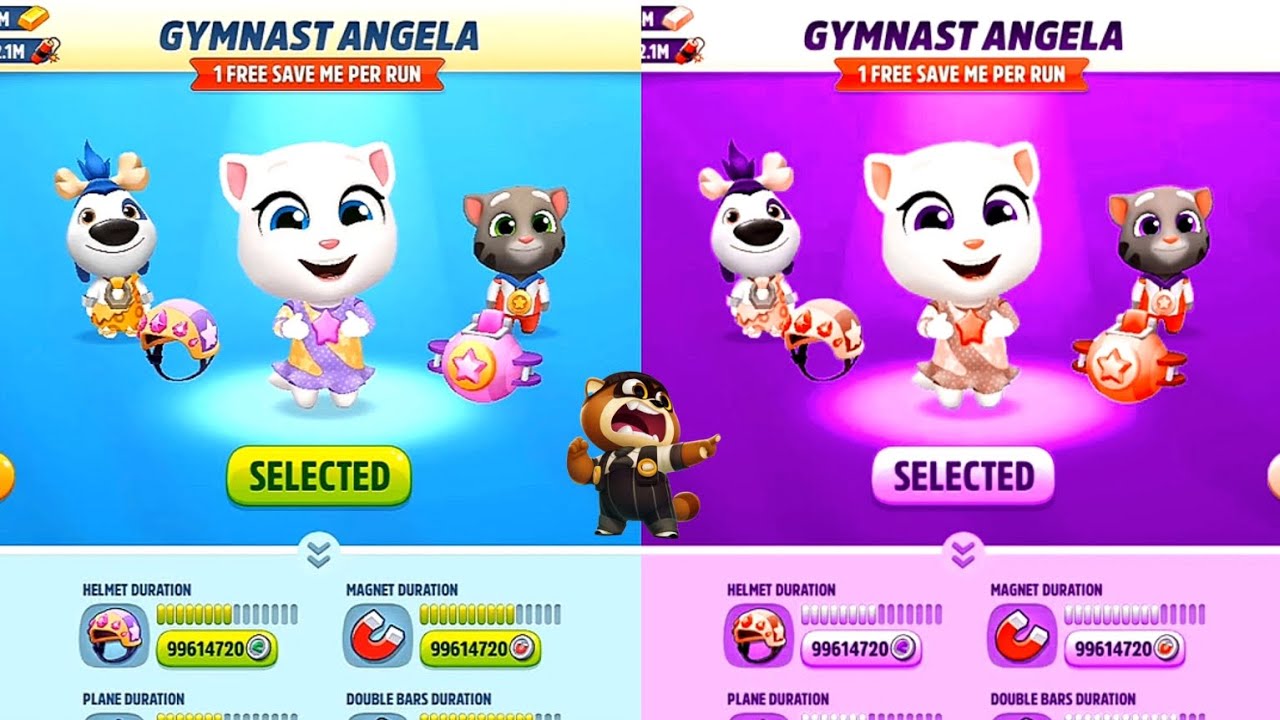 TALKING TOM GOLD RUN - GYMNASTICS ANGELA vs COLOUR CHANGE - CHERECTER ...