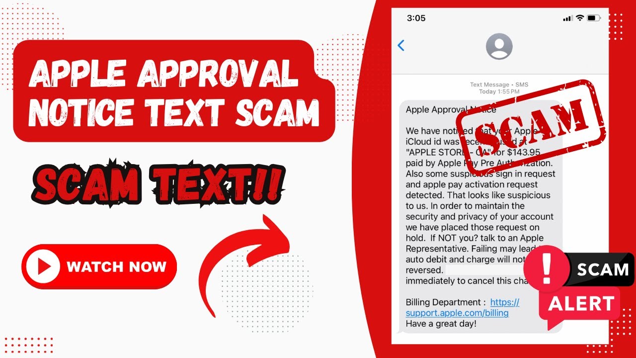 Apple Approval Notice Text Scam Explained | How to Stay Safe Online ...