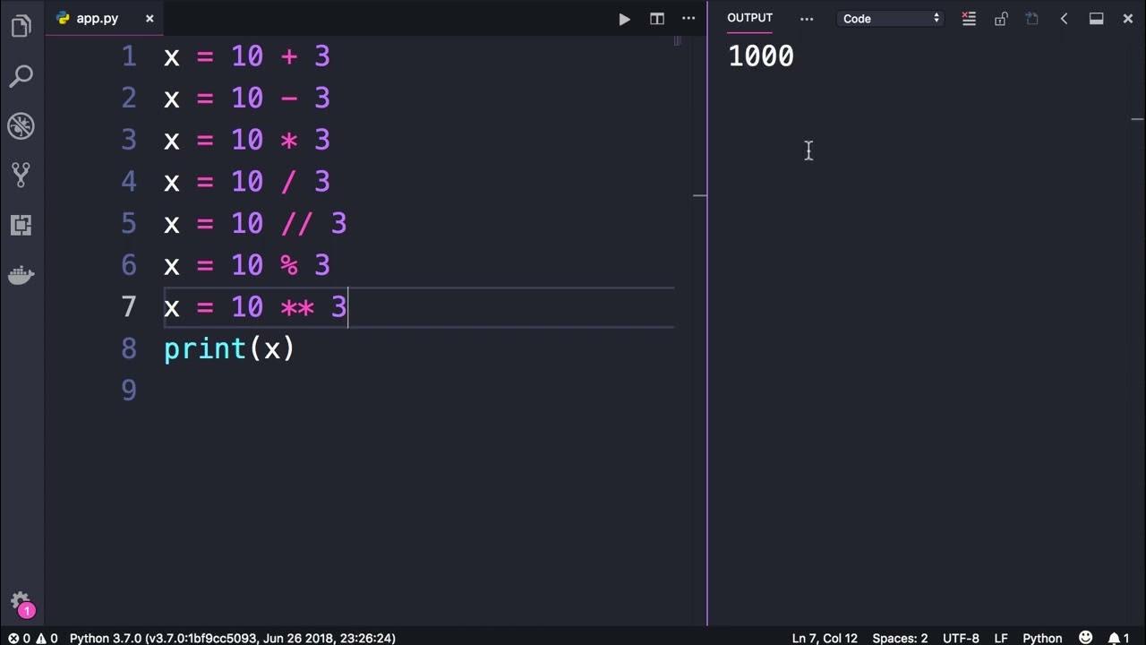 Python #21 - Arithmetic Operators [By Mosh Hamedani] - YouTube