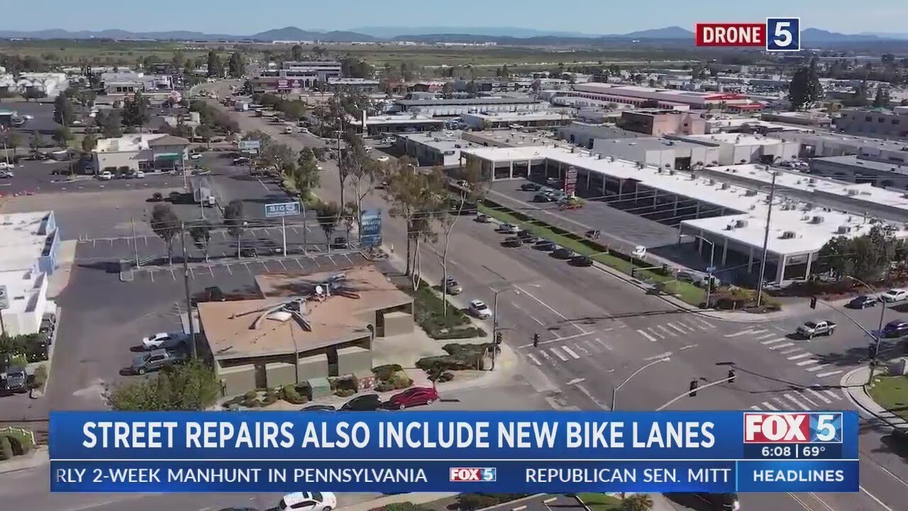 Resurfacing Begins On Part Of Convoy Street - YouTube