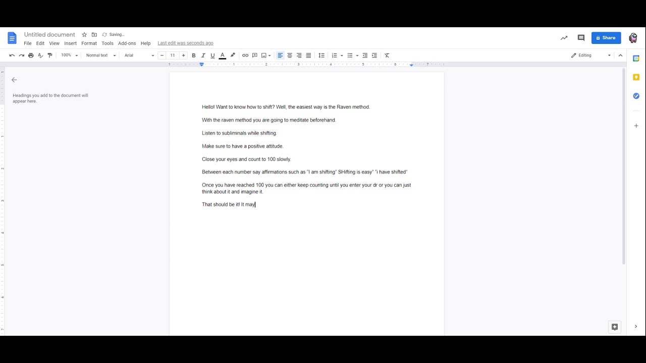 Raven Method (Shifting) - YouTube