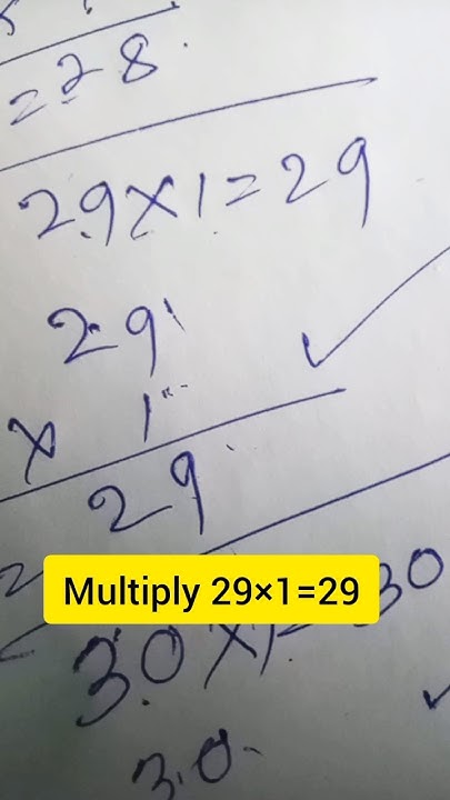 multiply 29×1=29 | @KshirodKumarSamantaray - YouTube