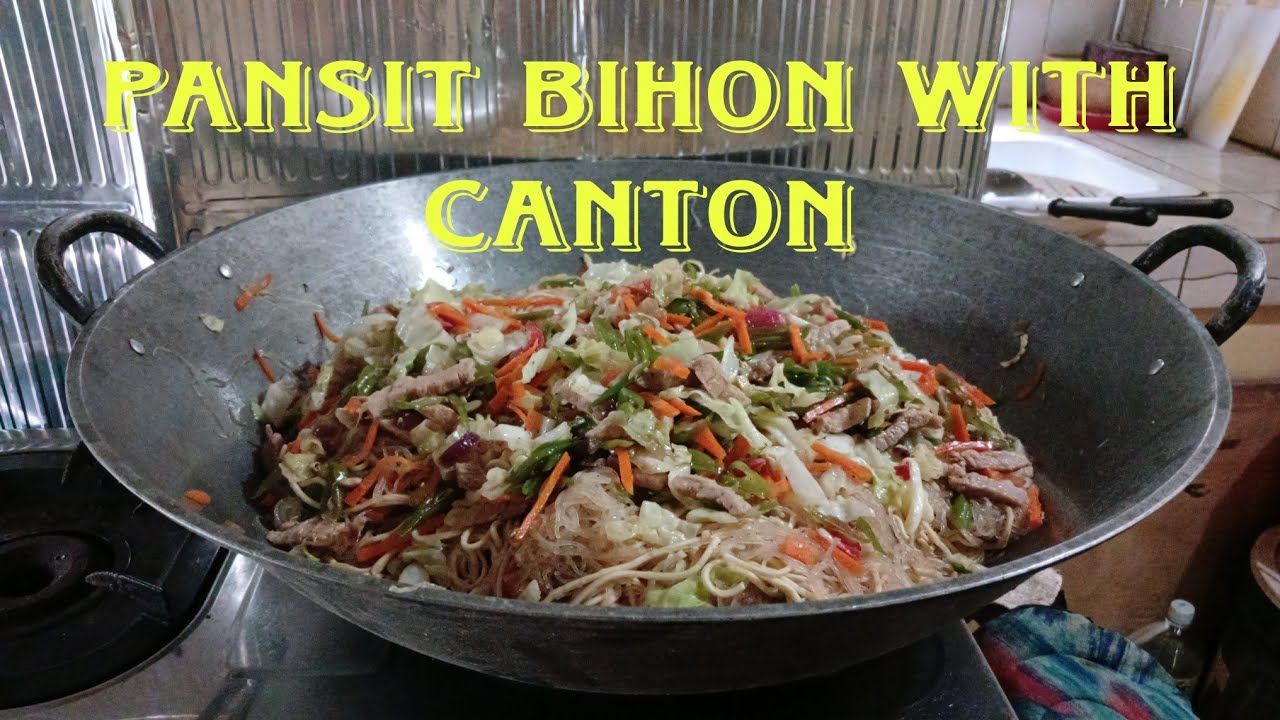 COOKING OF PANSIT BIHON WITH CANTON - YouTube