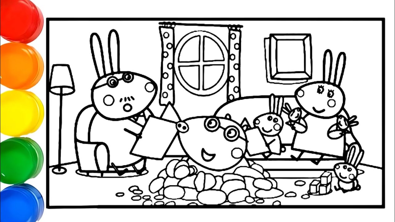 Peppa Pig Drawing and Coloring Pages for Kids, Toddlers | Rebecca ...