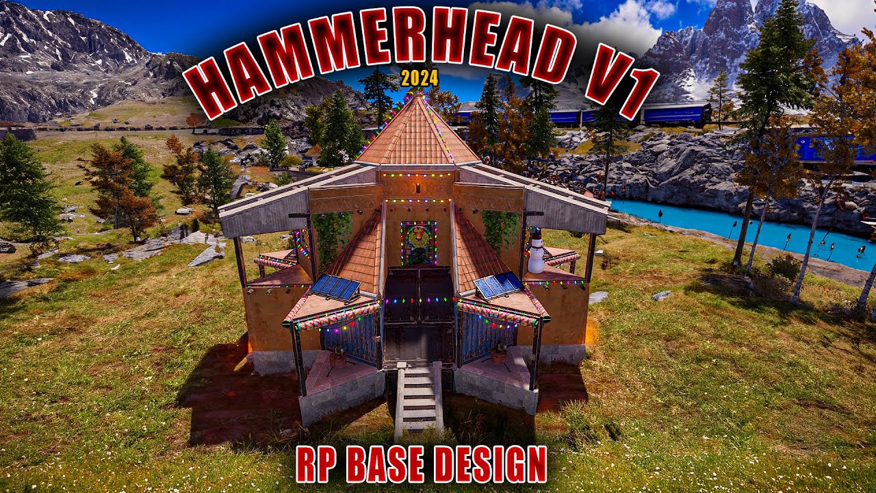 RUST CASTLE BASE DESIGN "THE HAMMERHEAD V1" FOR PvE SERVERS - YouTube