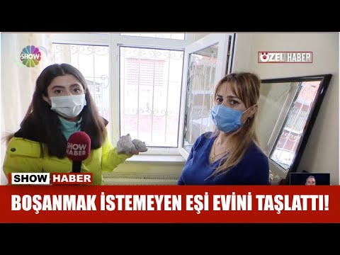 Boşanmak istemeyen eşi evini taşlattı!