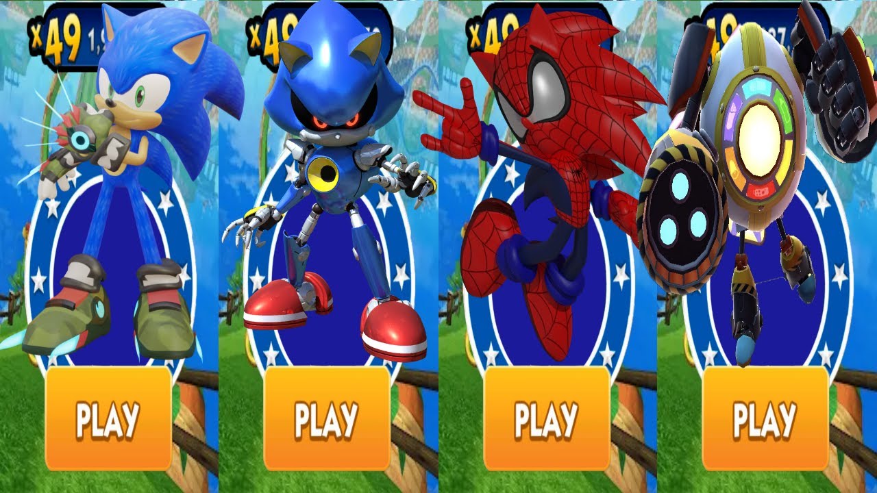 Sonic Dash vs Sonic Prime Dash - Spiderhog Sonic Run vs Metal Sonic vs ...
