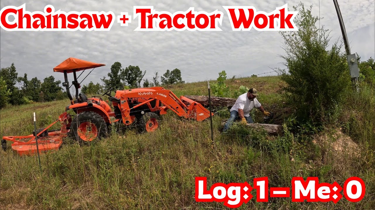 Chainsaw, Tractor & Fire! Clearing the Back Pasture Before the Rain ...