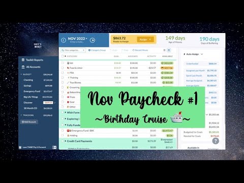Budget With Me YNAB | November Paycheck 1 | Birthday Cruise 🛳 - YouTube