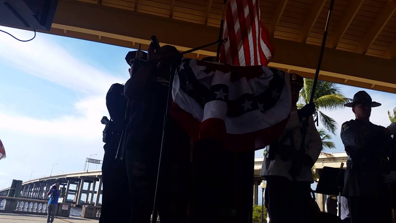 USMC SGT Jeff Kyle at Downtown Ft Myers National Anthem 52916 - YouTube