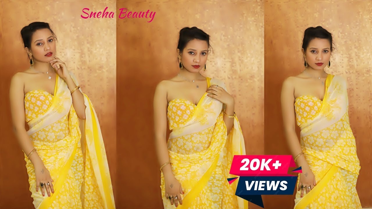 How to drape yellow saree for haldi function | Saree for Haldi/Saree draping tutorials/Sneha ...