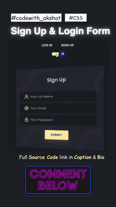 Sign Up And Log In Form Using Html And Css Shorts Ytshorts Html Css3 Codinglife Youtube