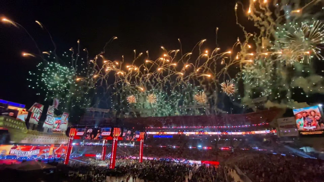 Wrestlemania 37 Closing Pyro - Roman Wins retains Wwe Universal ...