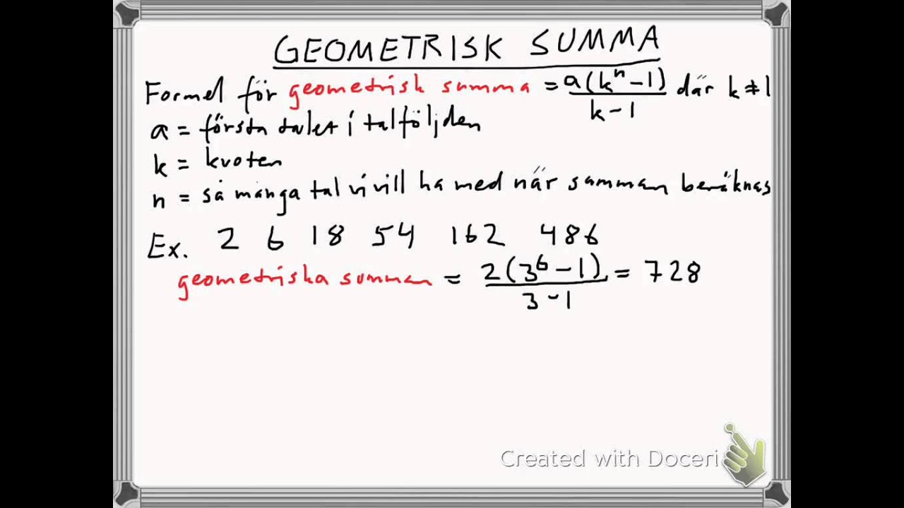Geometrisk summa Ma3b - YouTube