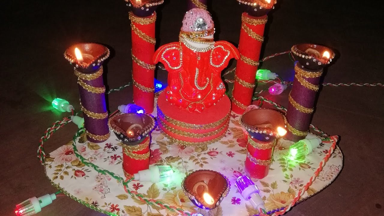 Diwali Diya stand #diwalispecaial #Ganeshadecoration - YouTube