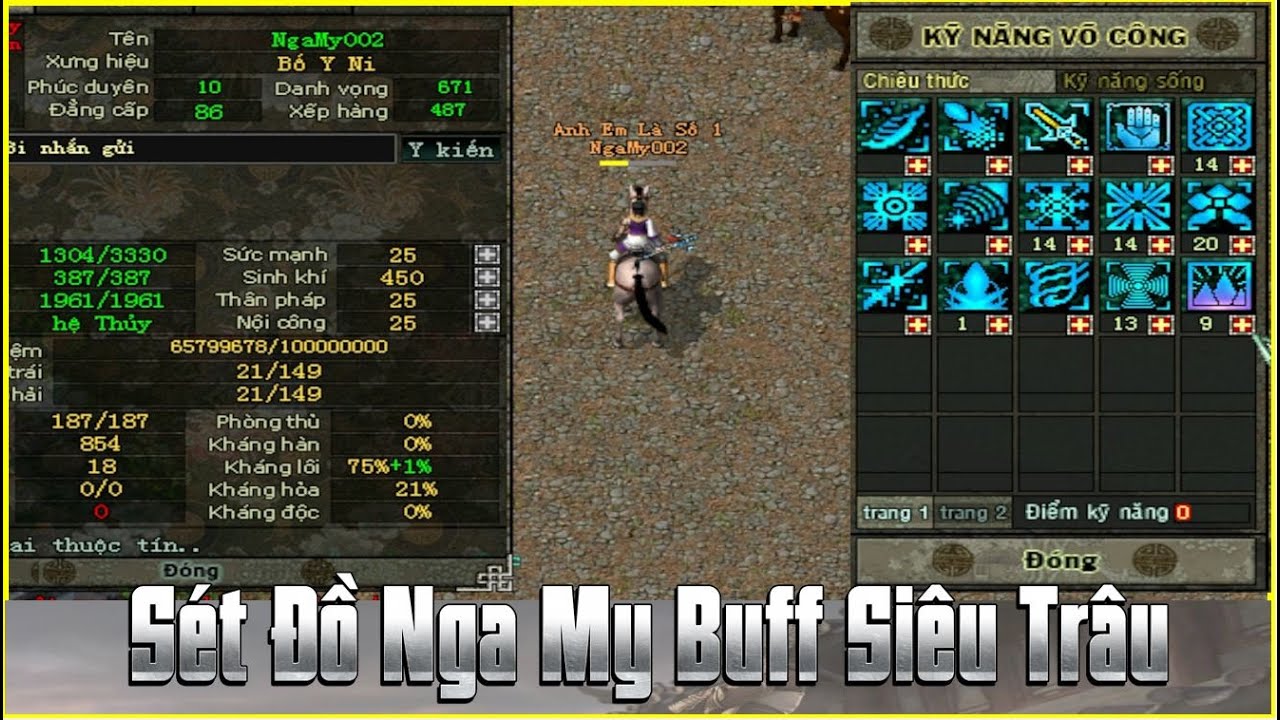 Lên Đồ Và Tăng Điểm Kỹ Năng Cho Nga My Buff Siêu Trâu - Không Tốn Tiền Để Sắm Đồ- Game VLTK 1 Đồ ...