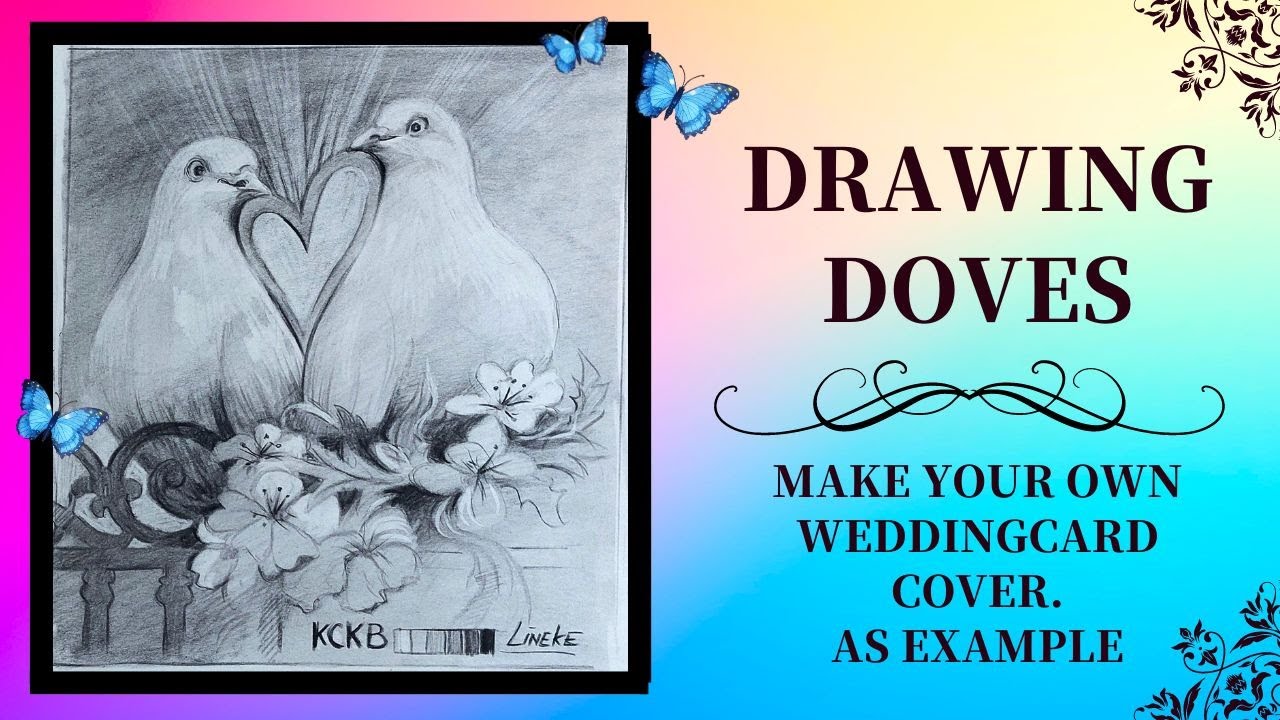 How to draw Doves in love - Charcoal pencil drawing - YouTube
