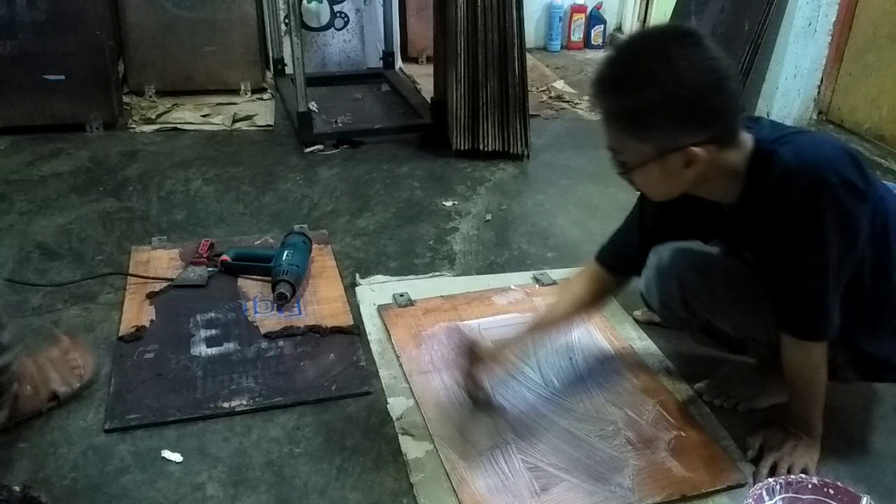 Proses pengeliman papan sablon - YouTube