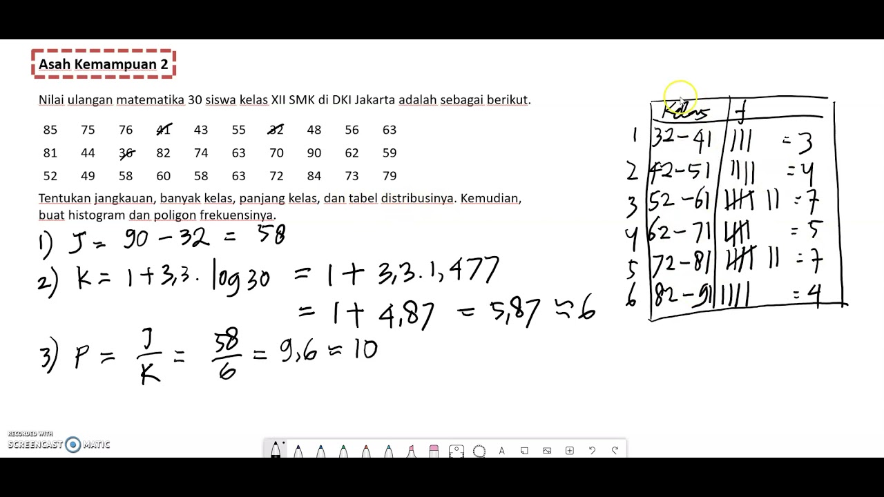 15. Tabel Distribusi Frekuensi, Histogram dan poligon Part 2 - YouTube