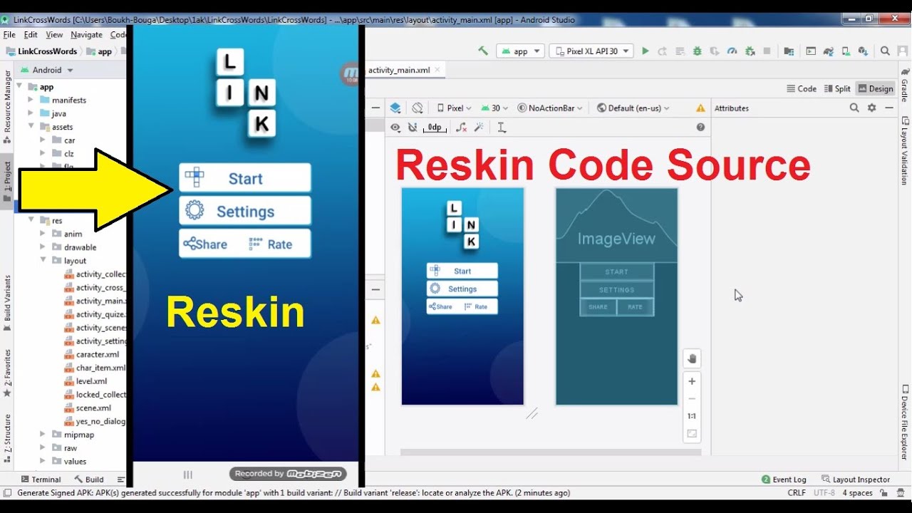 ريسكين كود سورس لعبة مثل الزيتونة Reskin code source خطوة بخطوة و بالطريقة الصحيحة - YouTube