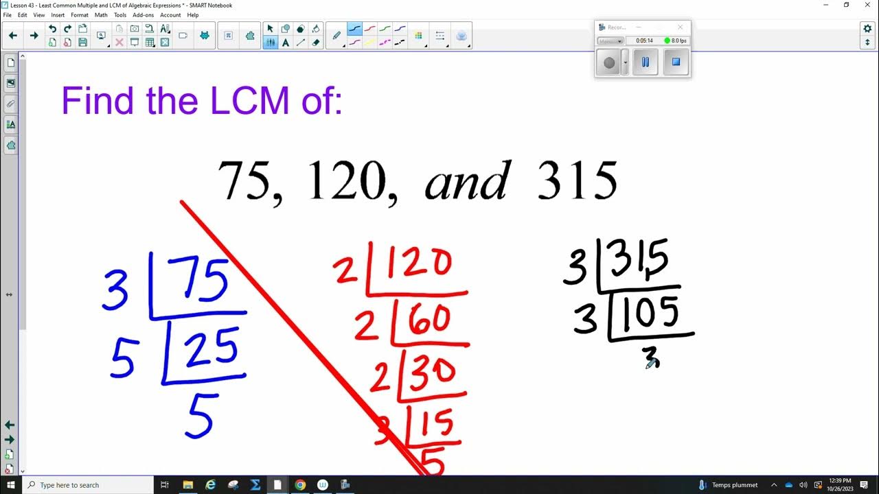 Lesson 43 - Least Common Multiple and LCM of Algebraic Expressions ...