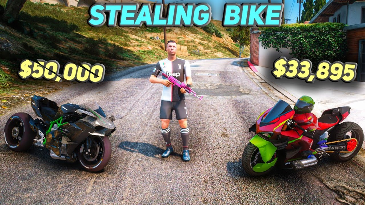 Stealing Modified Expensive Bikes With Cristiano Ronaldo in Gta 5 (Real ...