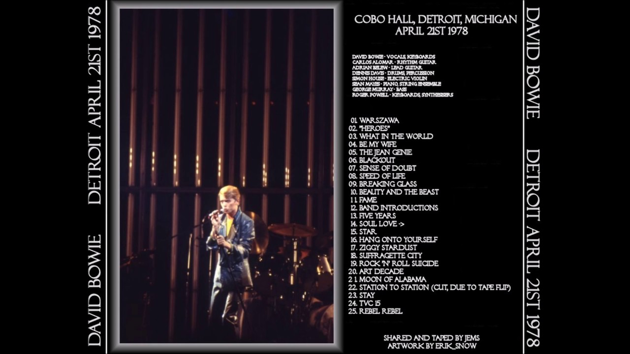 02. Heroes David Bowie live in Detroit 21/4 1978 - YouTube