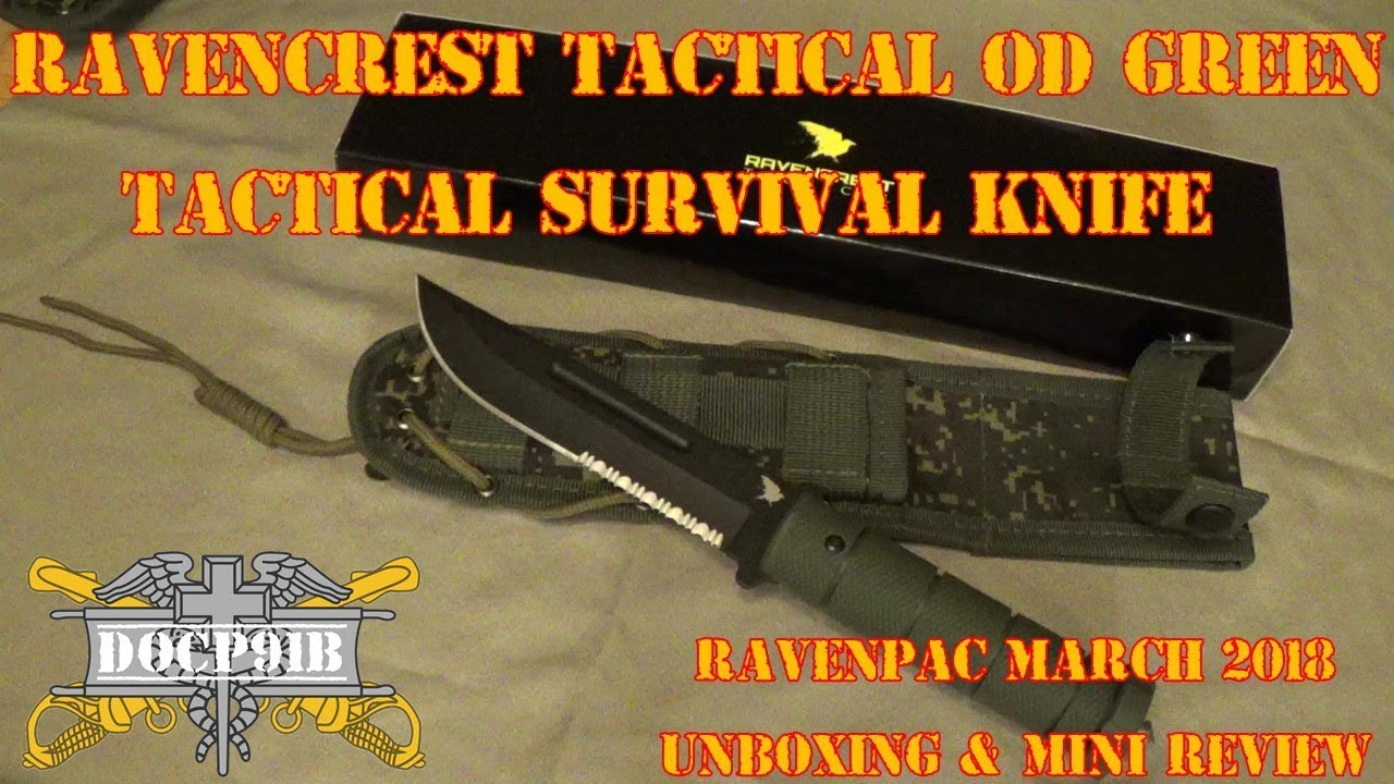 Ravencrest Tactical OD Green Tactical Survival Knife - Ravenpac March ...
