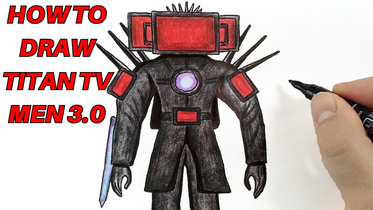 How to draw Titan TV MEN 3.0 from SKIBIDI TOILET - YouTube
