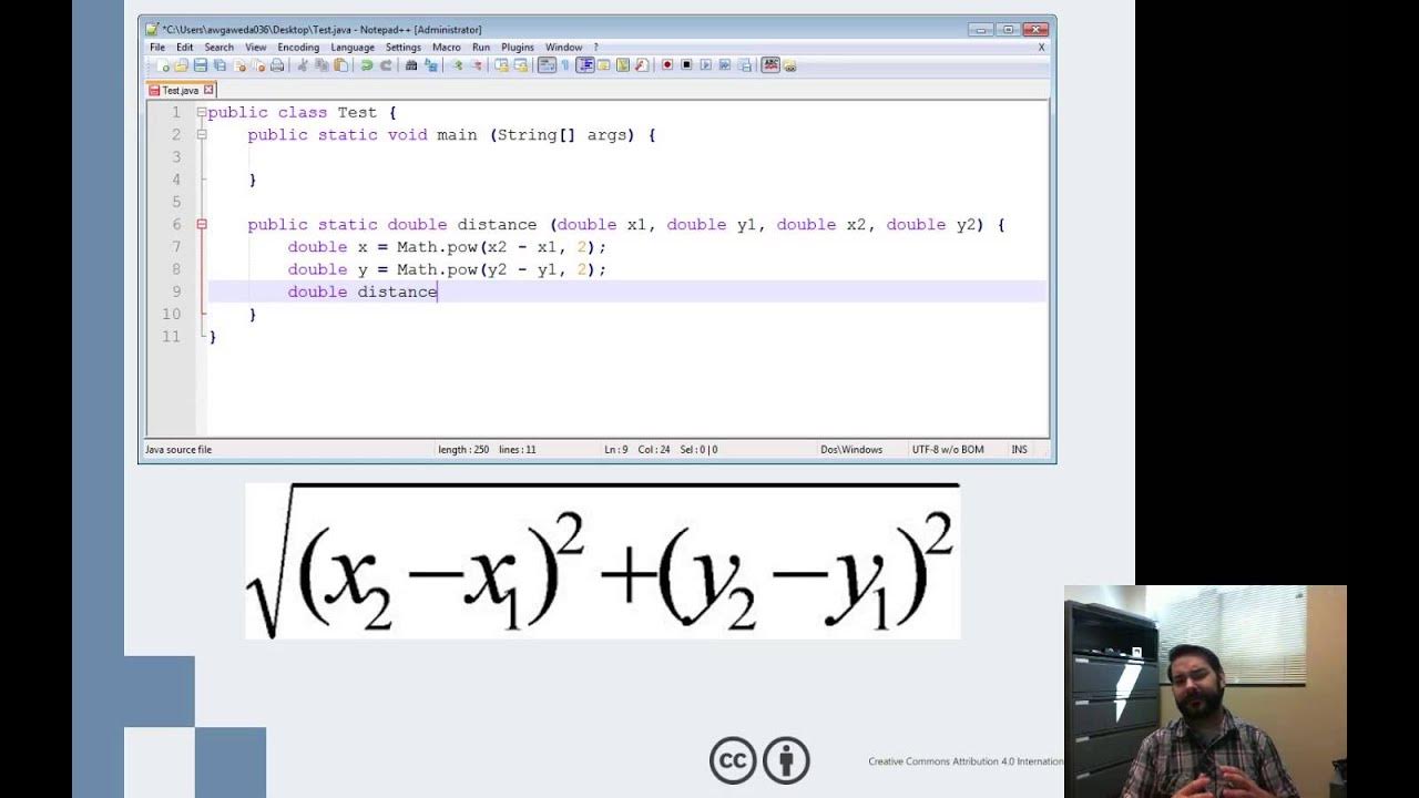 Writing the Distance Method in Java - YouTube