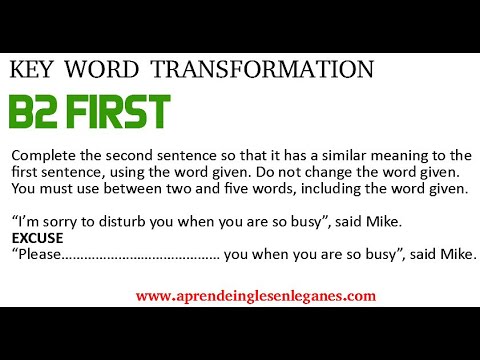 B2 First - Key Word transformation exercise #6 - YouTube