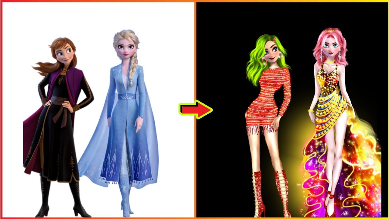 Disney Princess Elsa Anna glow up transformation 😍 Frozen Glow up party ...
