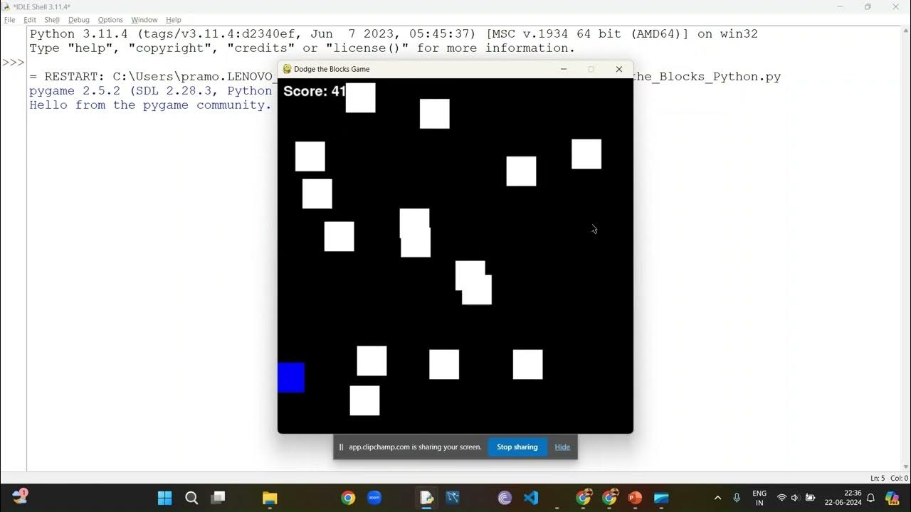 Python Mini Project 9 Dogde the Blocks Made with Clipchamp - YouTube