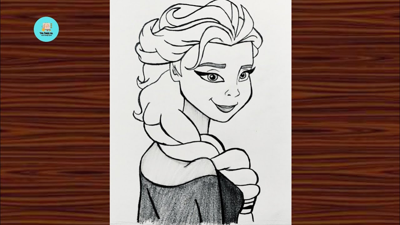 How to draw Easy Elsa||step by step drawing||Easy girl drawing - YouTube