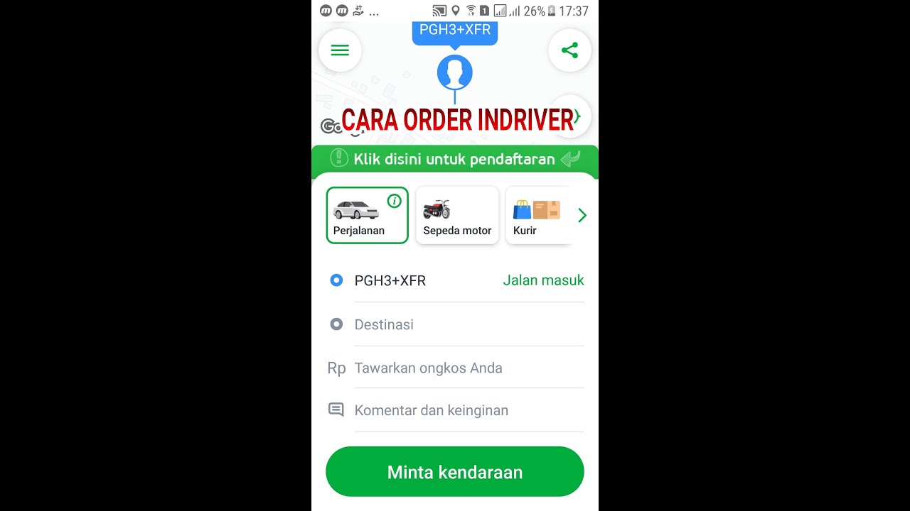 CARA ORDER INDRIVER PENUMPANG - YouTube