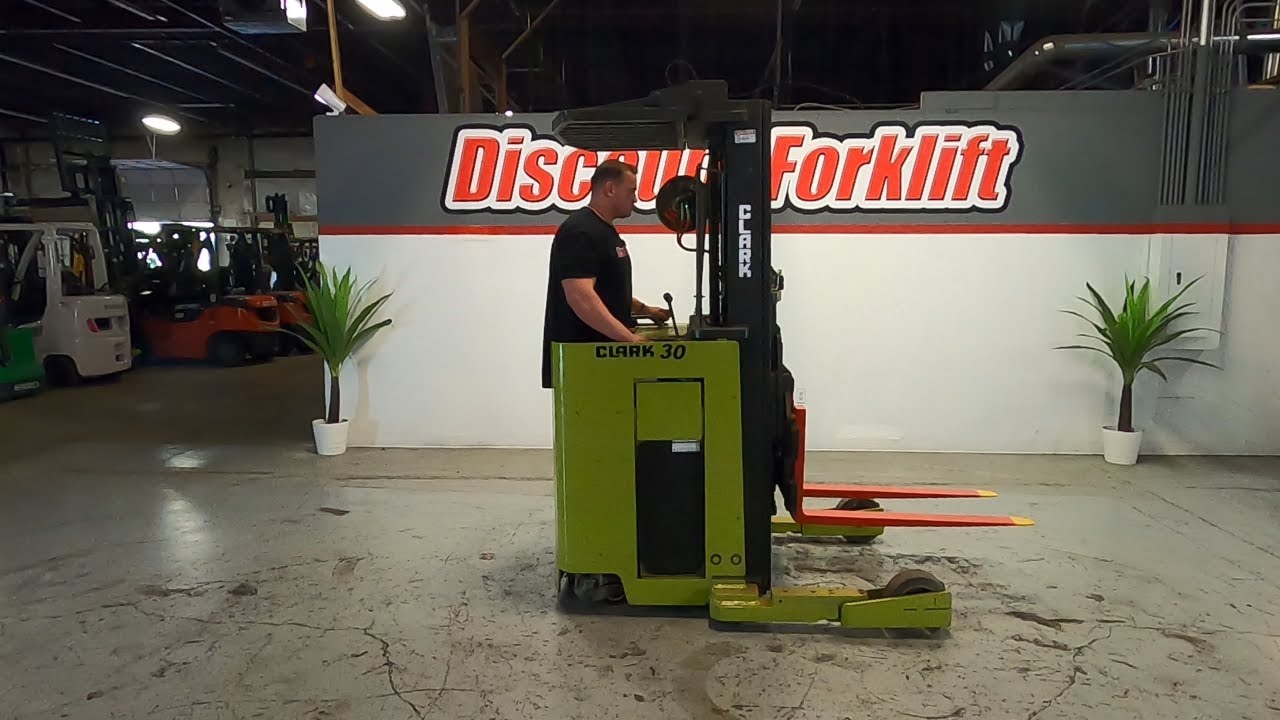 CLARK NP300-30B 3,000lb Electric #96FA - Reach Truck For Sale - YouTube