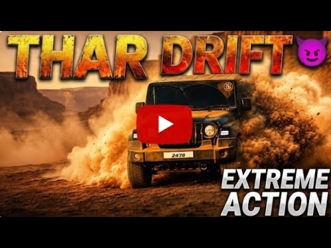 Mahindra Thar Extreme Drift & Stunt 🔥 | Bass Boosted Song | 4K Car Edit