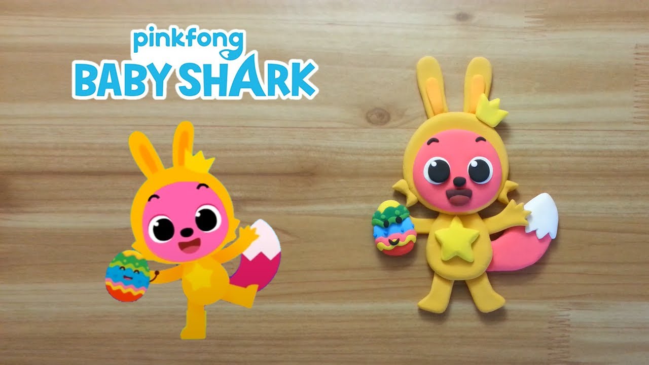 pinkfong happy easter clay cracking making 핑크퐁 부활절 클레이로 만들기 - YouTube
