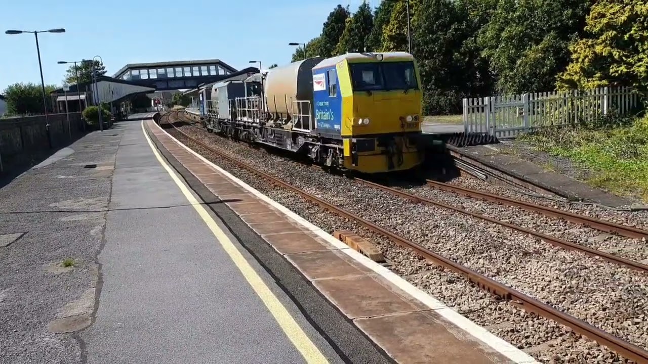 network rail MPV weedkiller DR98962+DR98912 passing Llanelli with lots ...