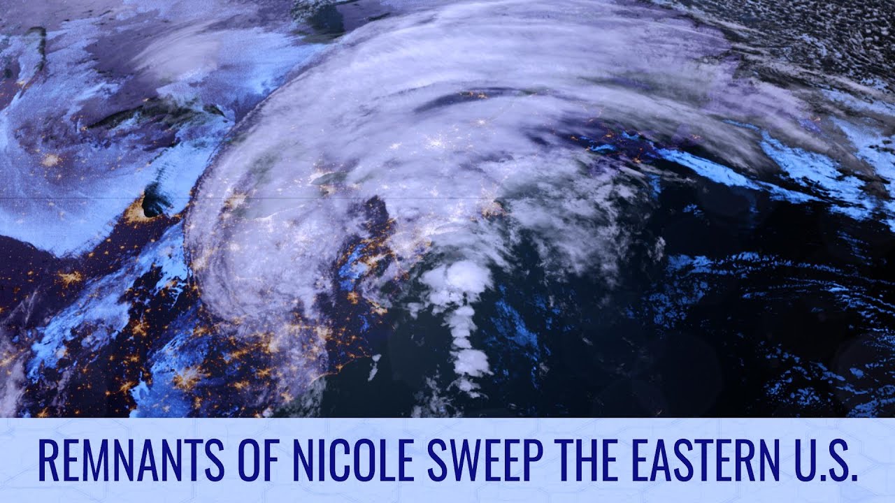 Remnants of Nicole sweep the eastern United States - YouTube