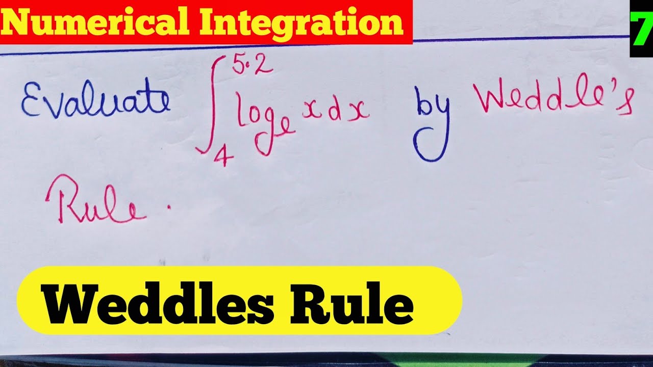Weddles Rule important questions lec 7 | weddles Rule Bsc Final year ...