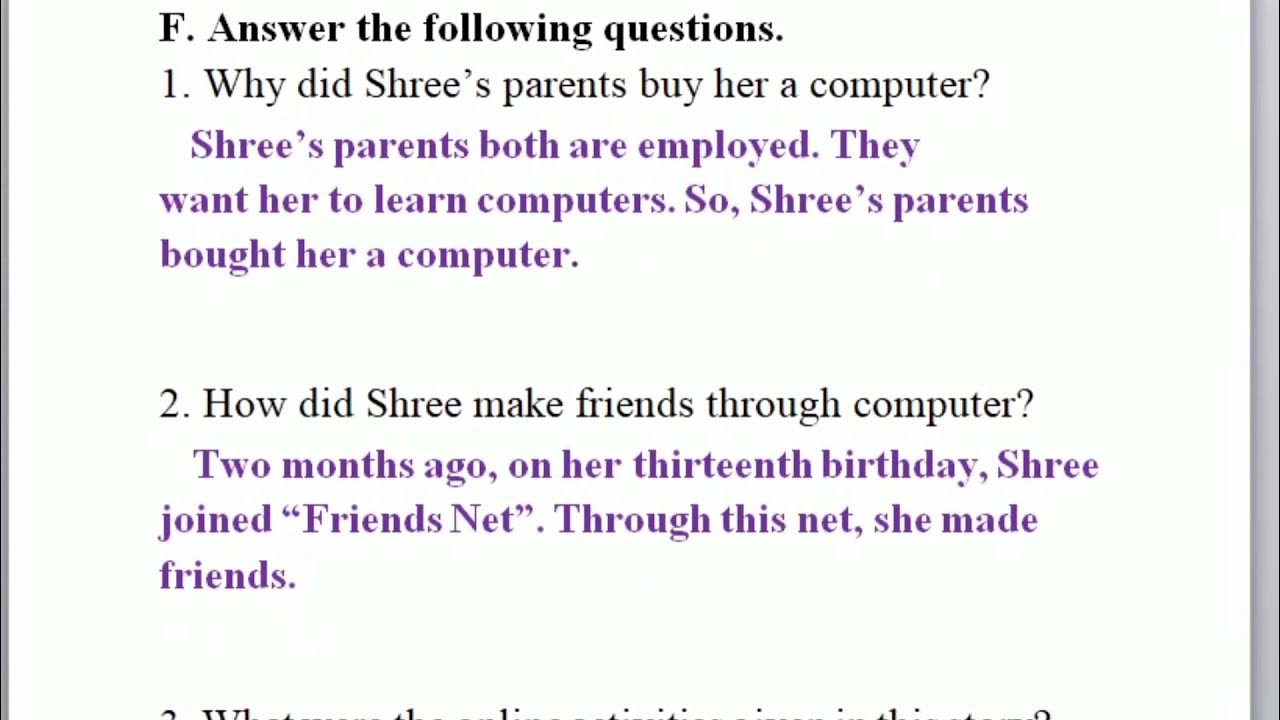 8th std English Unit-7 The Mystery of the Cyber Friend | Book back ...