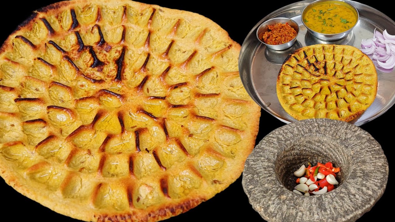 राजस्थानी खोबा रोटी, दाल और लहसुन की चटनी | Khoba Roti Recipe ...