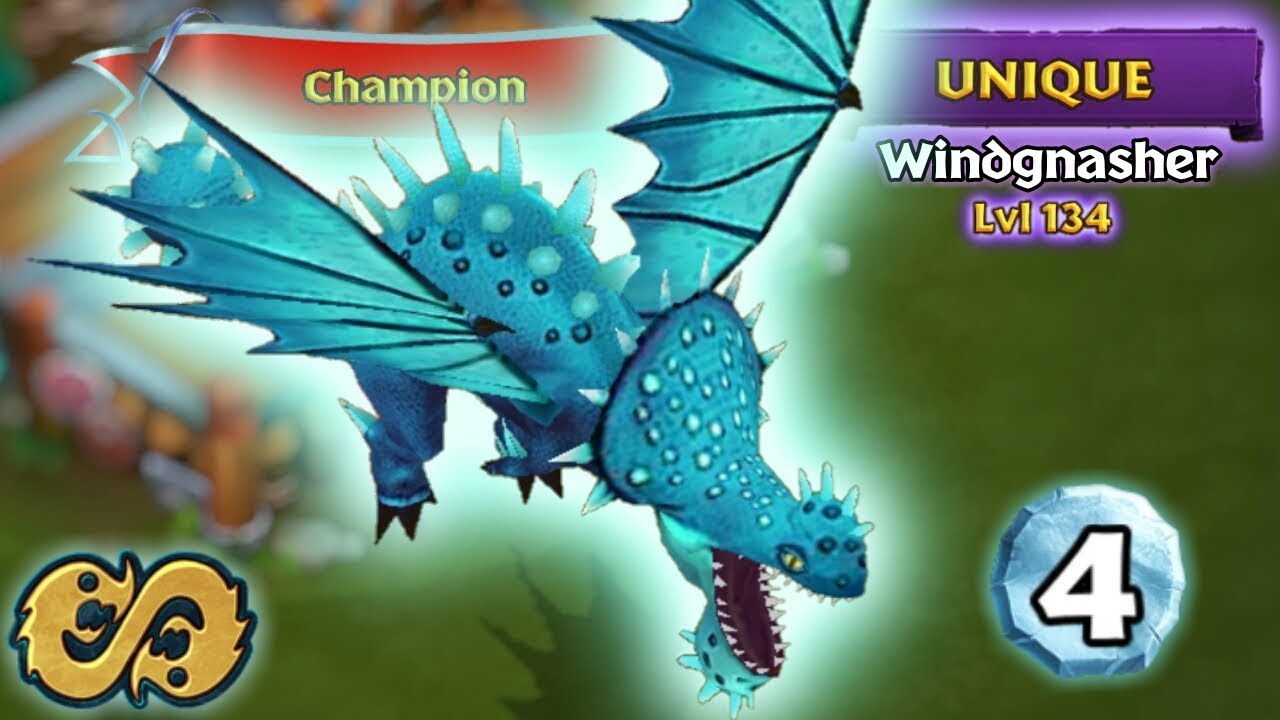 Champion Windgnasher (Unique Dragon) Max Level 134 Titan Mode | Dragons ...