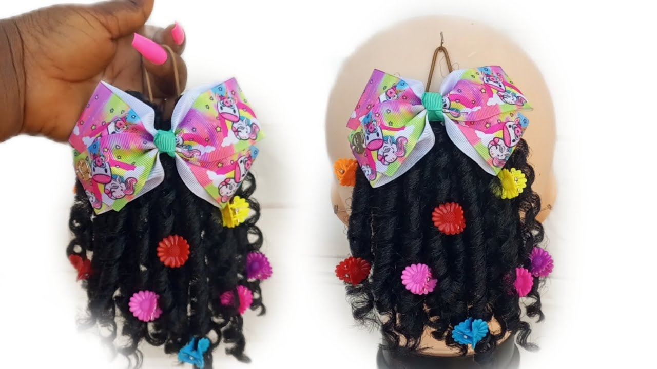 DIY DETACHABLE CURLY PONYTAIL || SUPER EASY PONYTAIL FOR KIDS USING ...