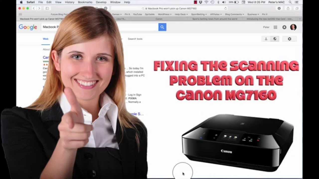 Canon Printer MG7160 won't scan on MacBook Pro - YouTube