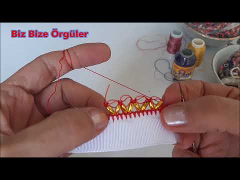 Arpa Boncuklu Oya Modeli│Elişi Dantel Örgü Oya İşleri │Detaylı Yapılışı
