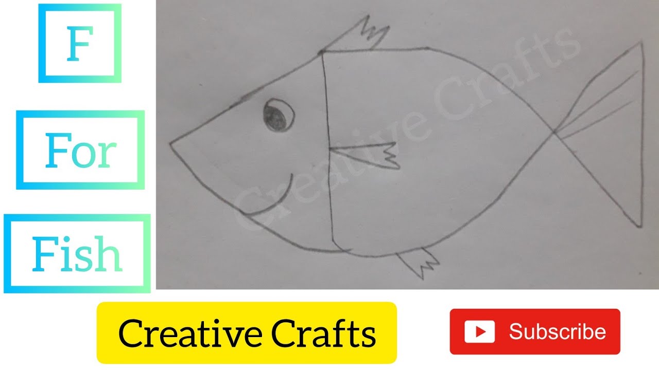 F For Fish | Alphabet Drawing Step By Step | Easy Drawing For Kid's ...