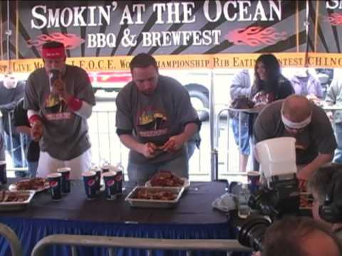 Smokin' at the Ocean BBQ Rib Eating Contest Part Two - YouTube