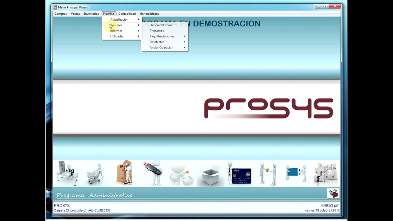 Programa Prosys Pantallazo Inicial - YouTube